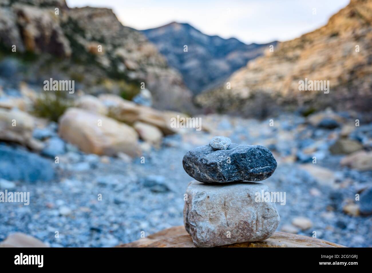 Rock balancing in a calm mountain pass Stock Photo - Alamy
