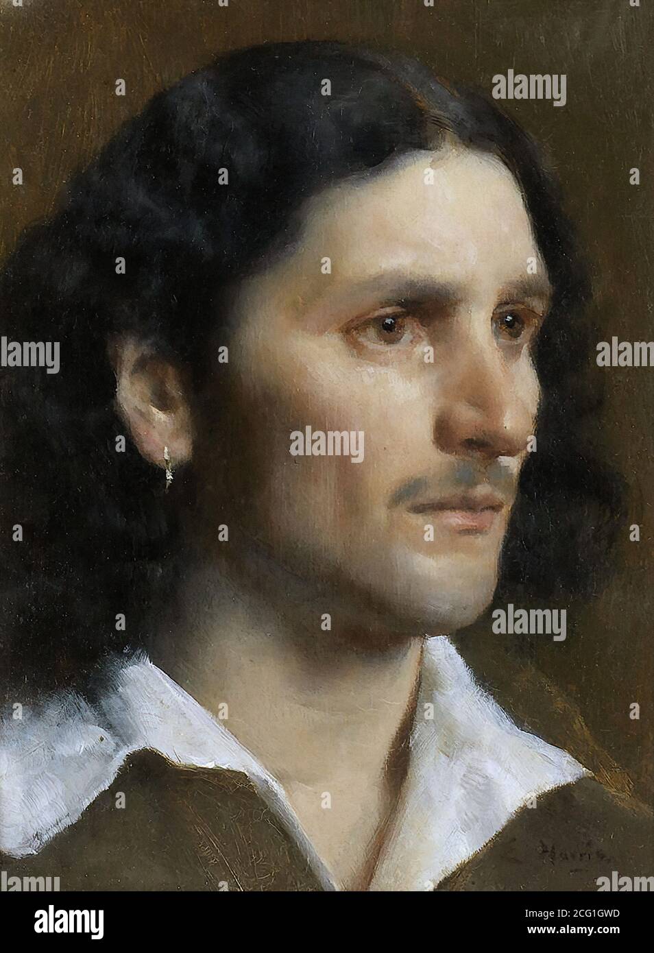 Harris Edwin - Portrait of a Man - British School - 19th Century Stock ...