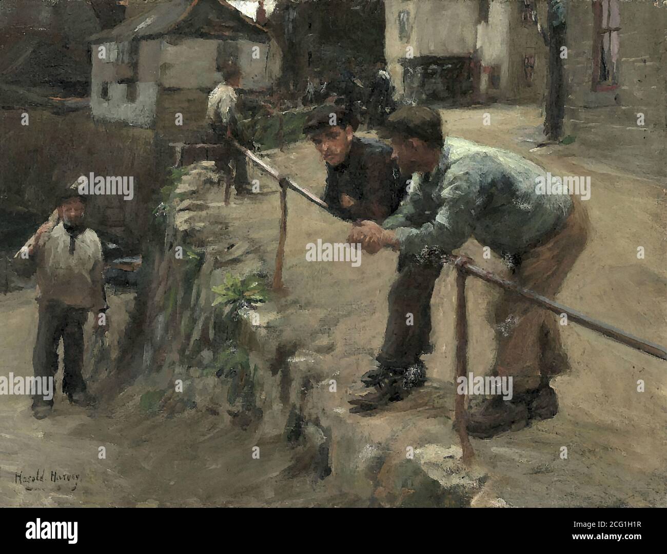 Harvey Harold - Figures on a Quay Mousehole - British School - 19th ...