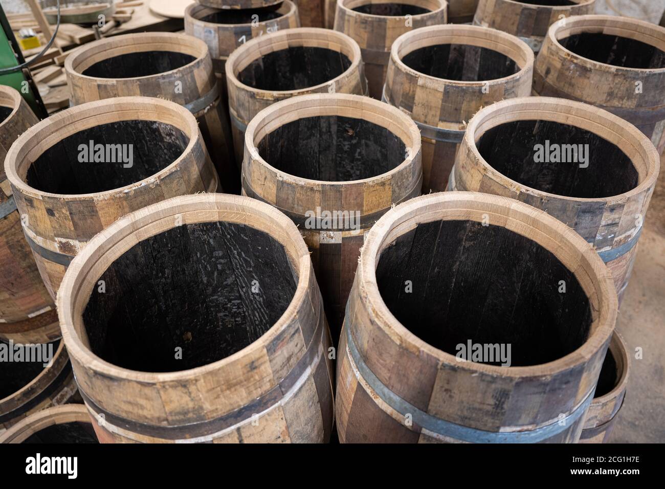 Bremen, Germany. 03rd Sep, 2020. Finished wooden barrels are in the ...