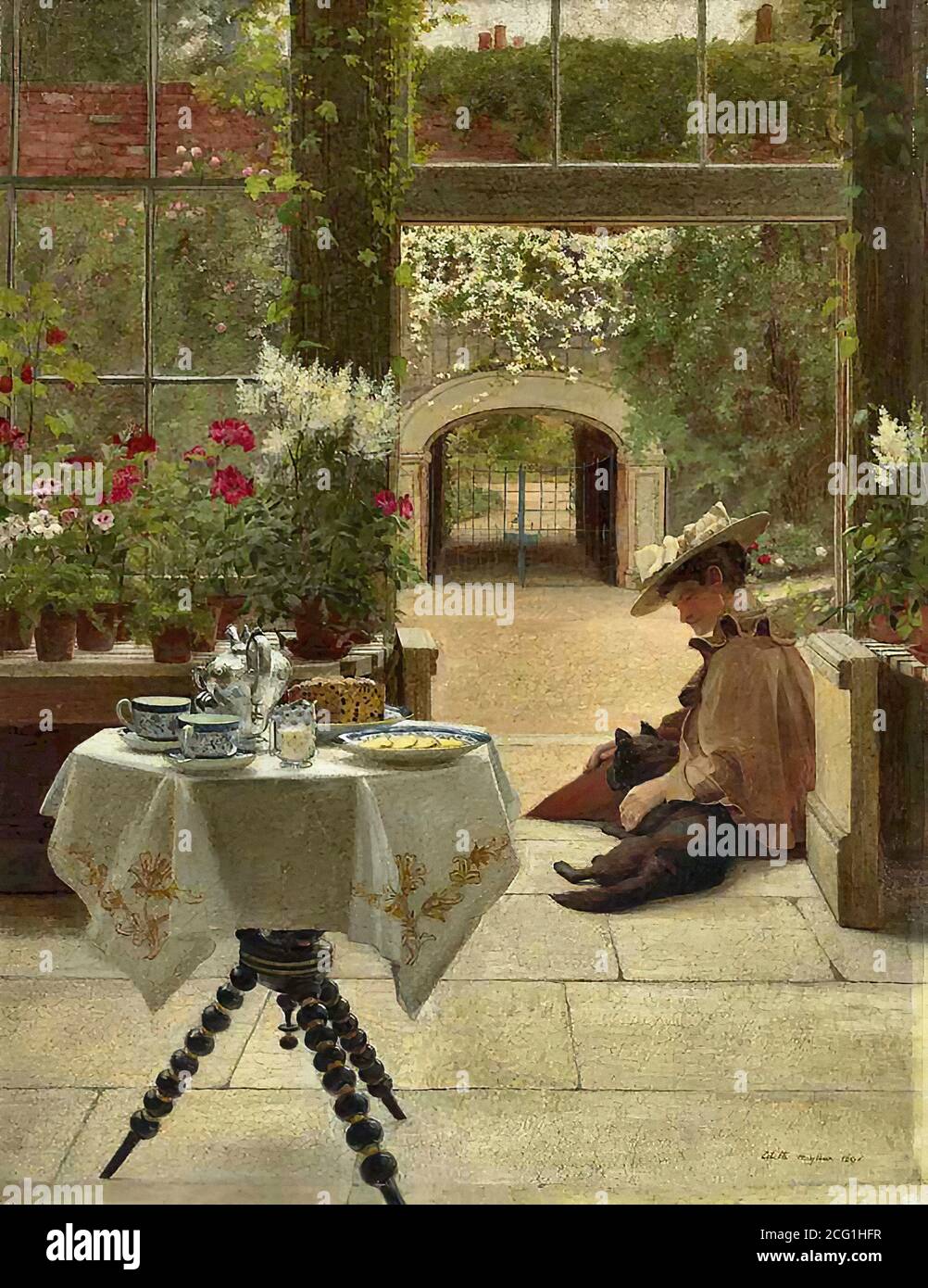 Hayllar Edith - Five O'clock Tea - British School - 19th Century Stock ...