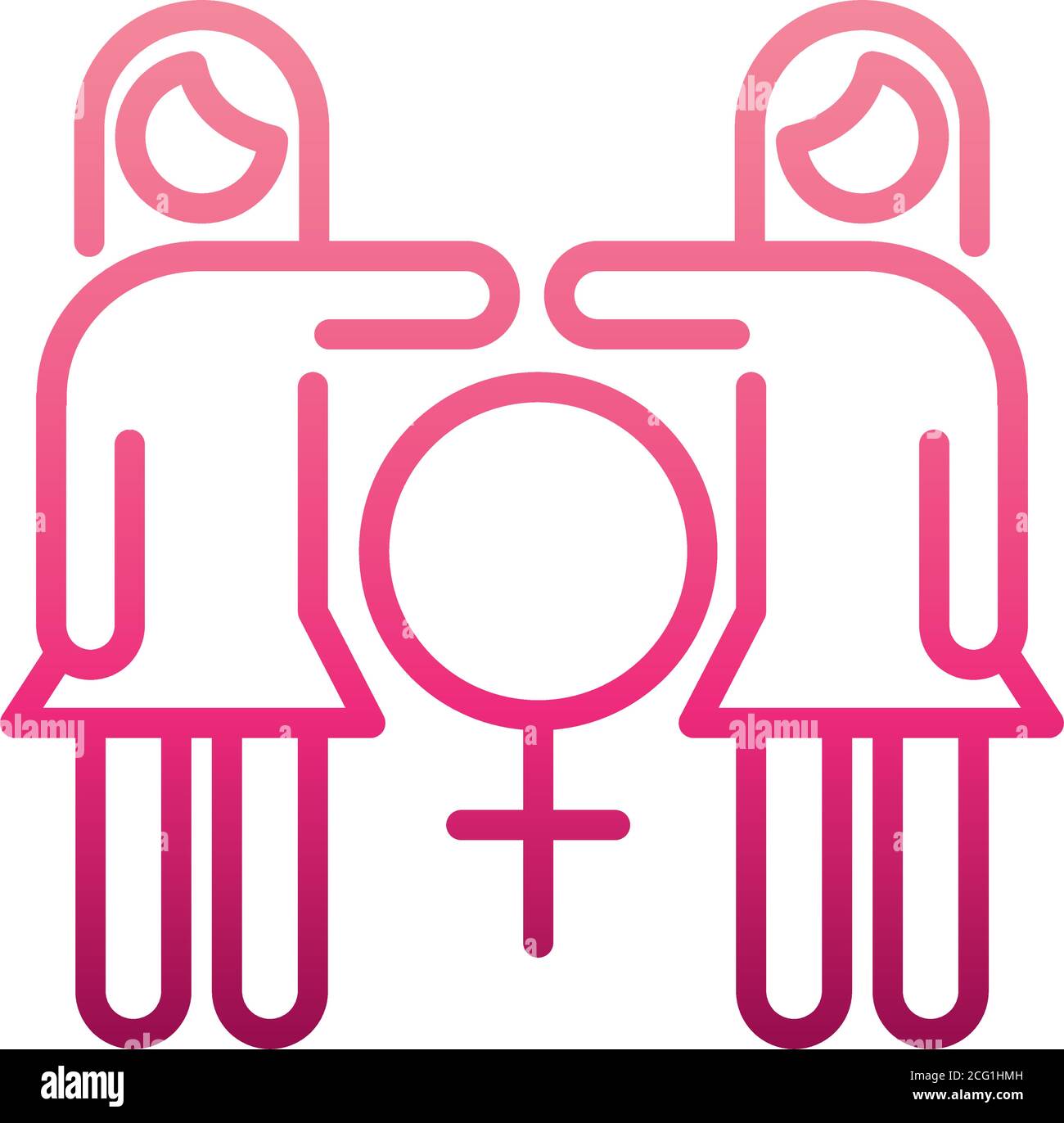 feminism movement icon, women equality female rights gradient style ...