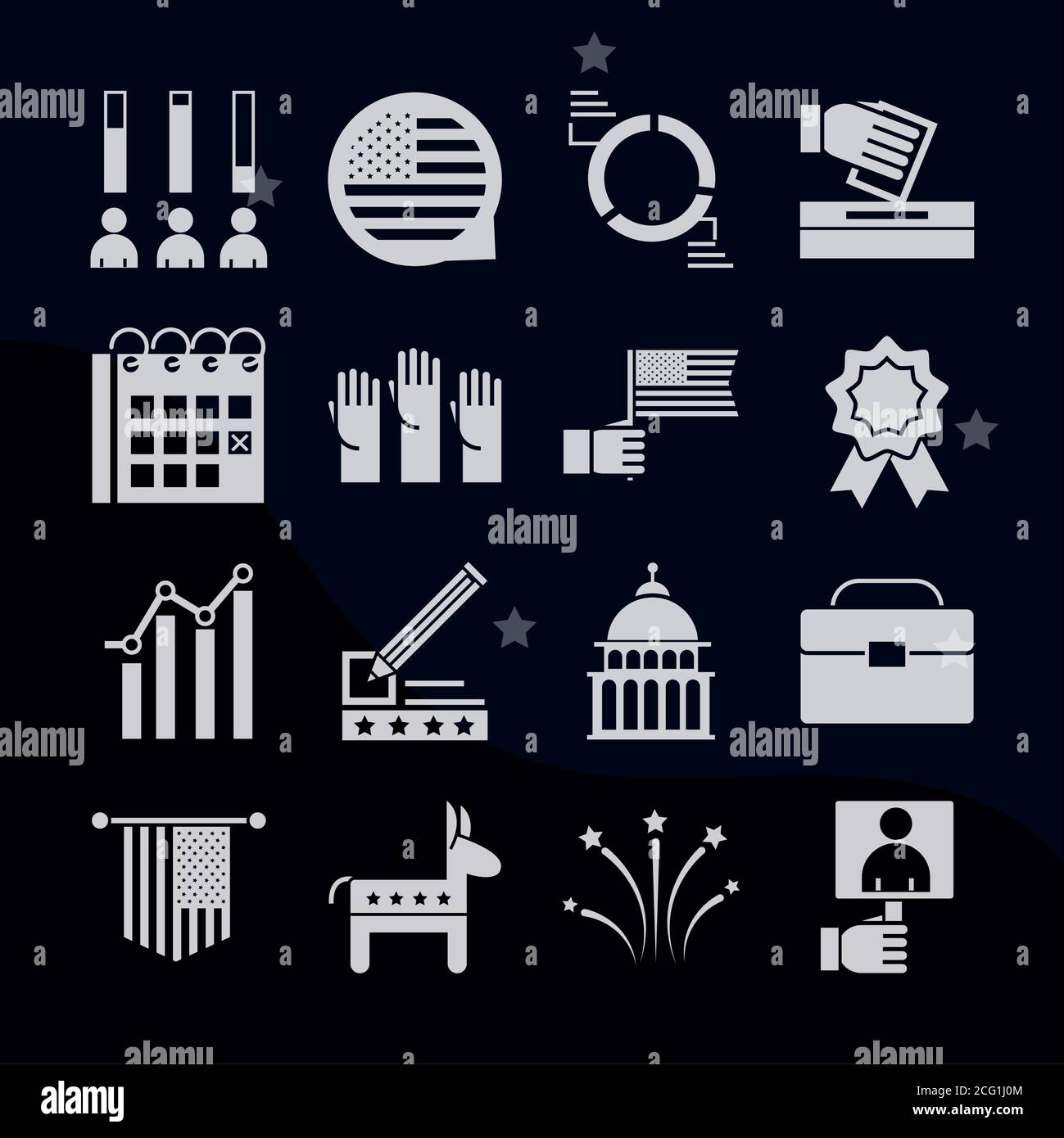 United States elections, political election campaign silhouette ...