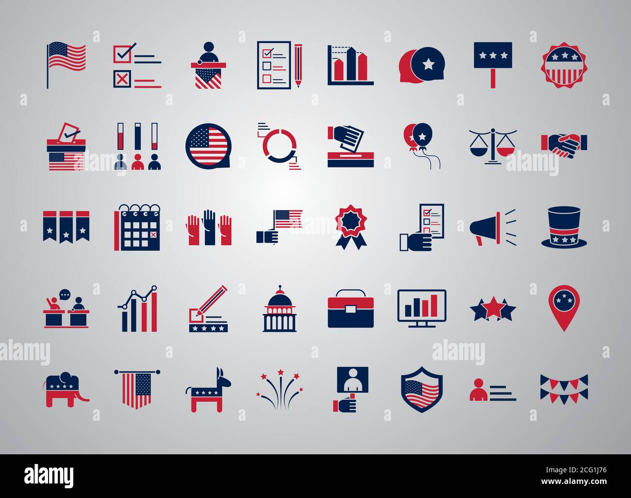 United States elections, campaign collection politics symbol with ...