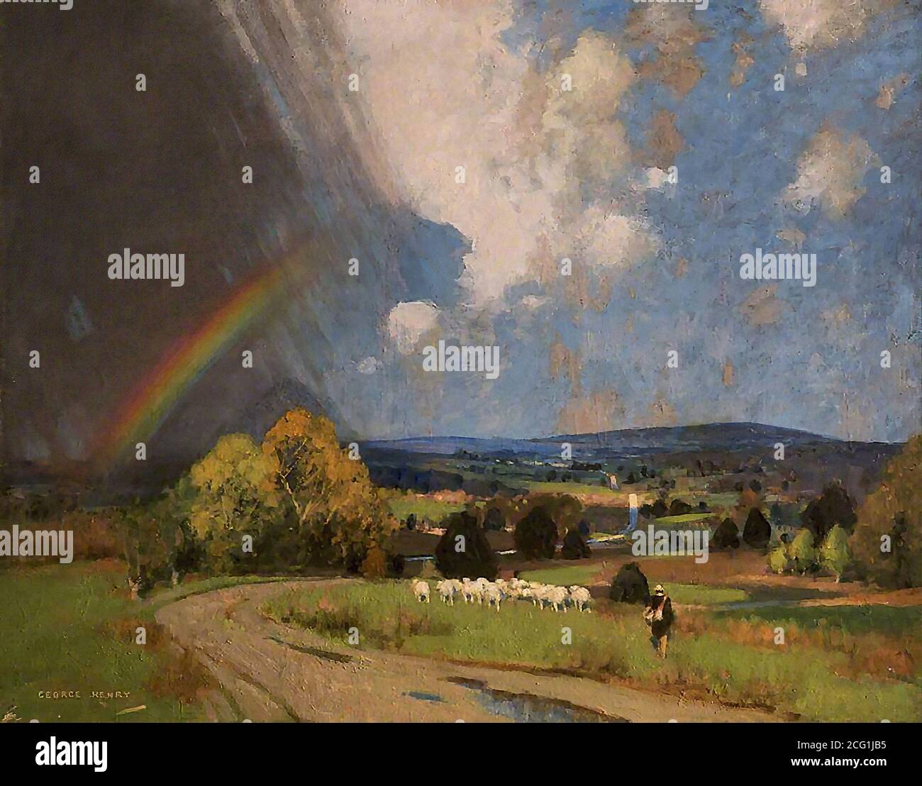 Henry George - Landscape with Rainbow - British School - 19th Century ...