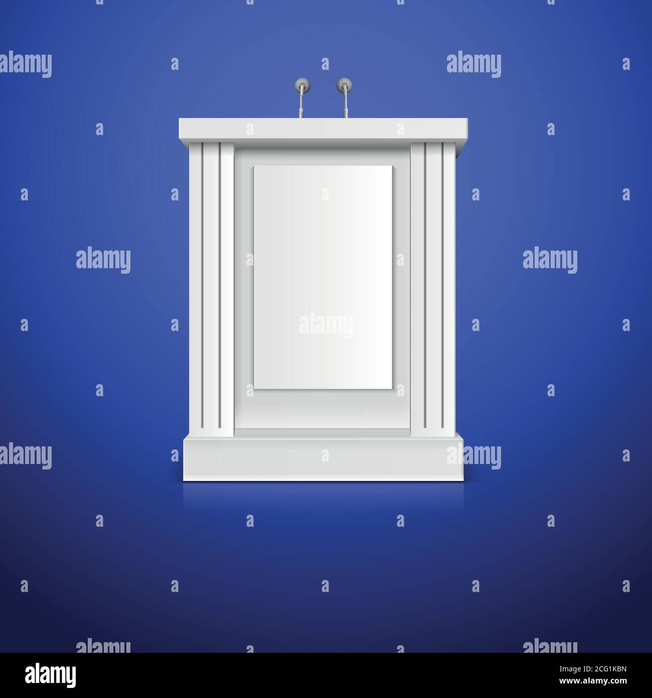 White tribune with microphone vector illustration Stock Vector Image ...