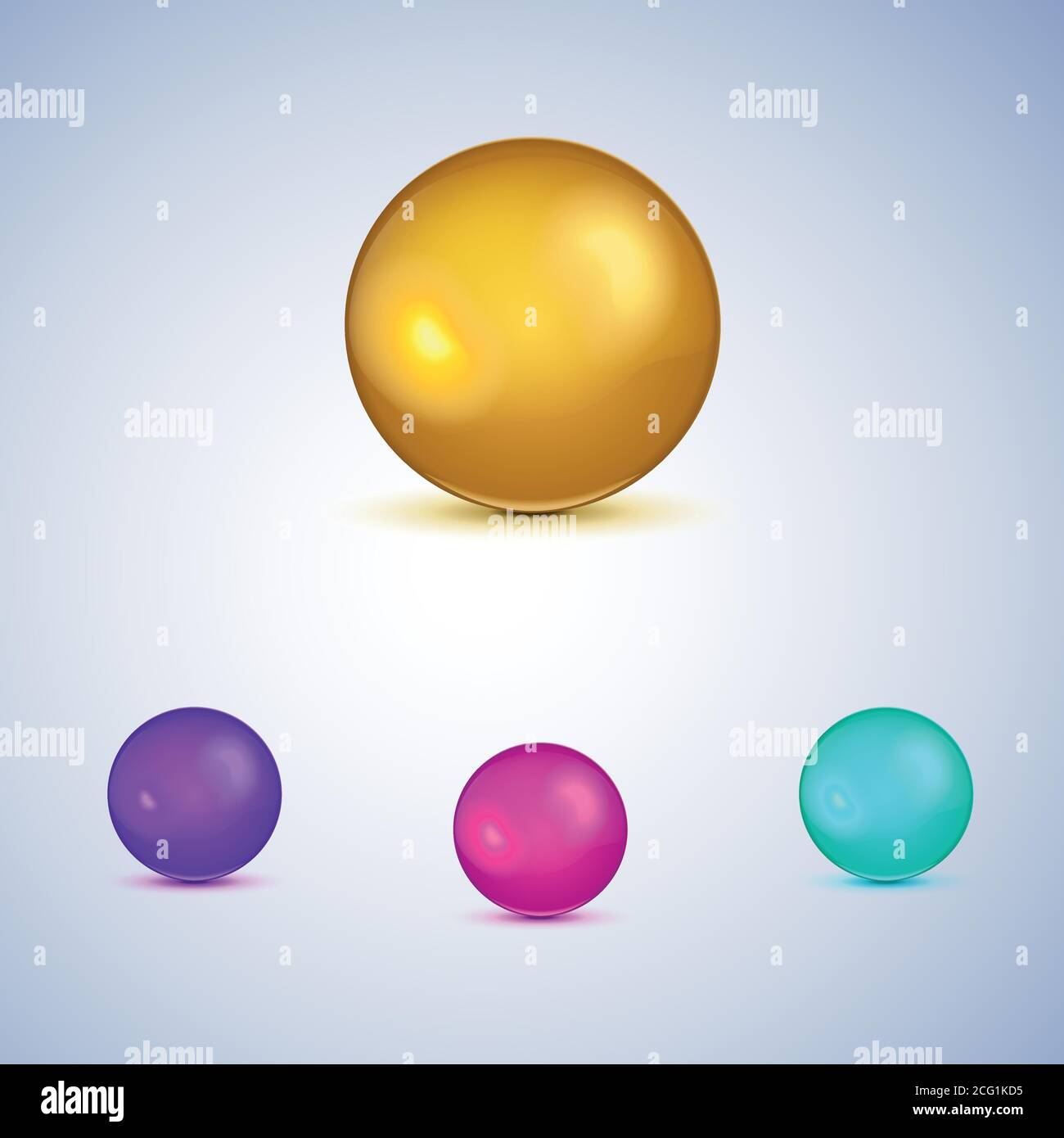 Set of colorful glossy spheres isolated on white Stock Vector Image ...
