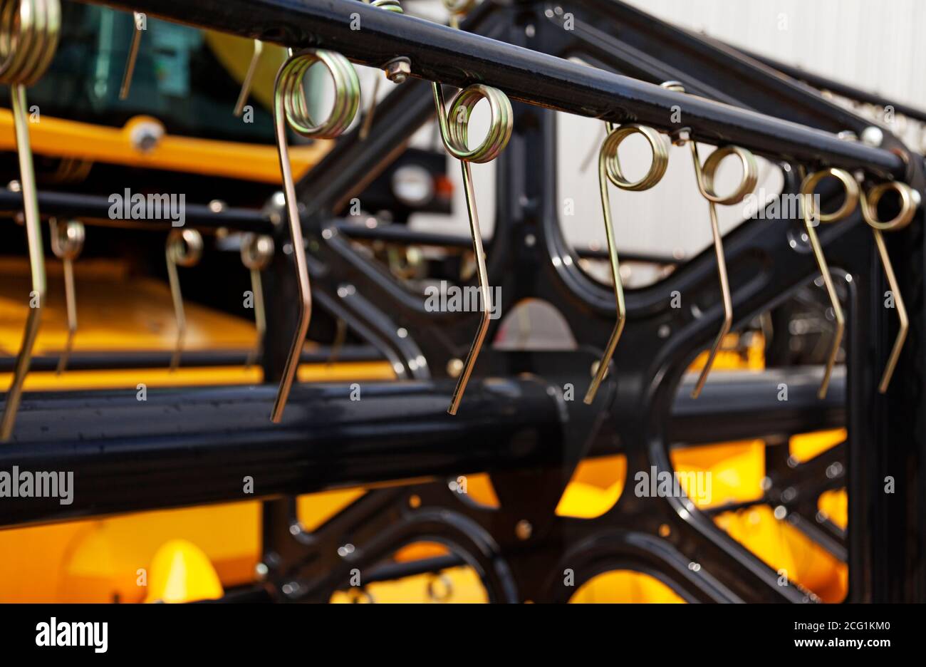 Yellow combine harvester orange hi-res stock photography and images - Alamy