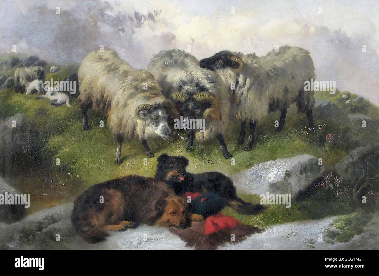 Horlor George William - Sheep and Dogs in a Highland Landscape ...