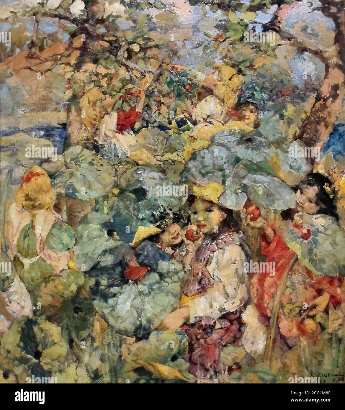 Hornel Edward Atkinson - in the Orchard (the Old Orchard) - British ...