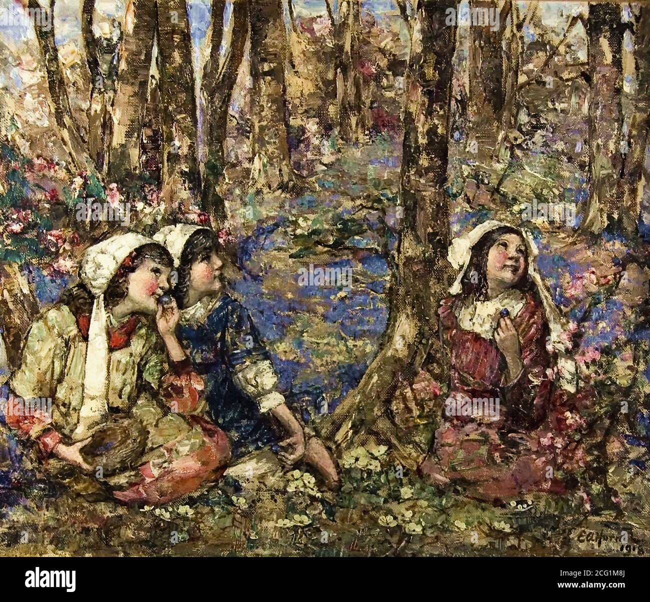 Hornel Edward Atkinson - Listeners in the Woods - British School - 19th ...
