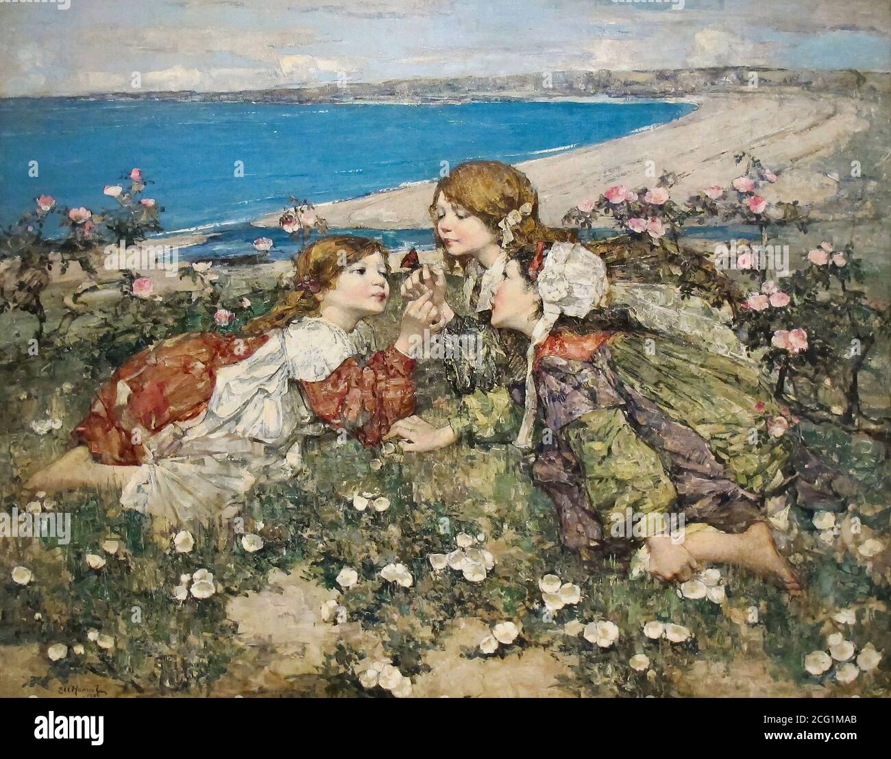 Hornel Edward Atkinson - Seashore Roses 2 - British School - 19th ...