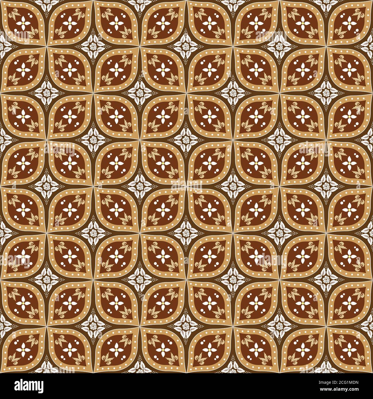 Simple flower pattern on Jepara batik with mocca brown color design ...