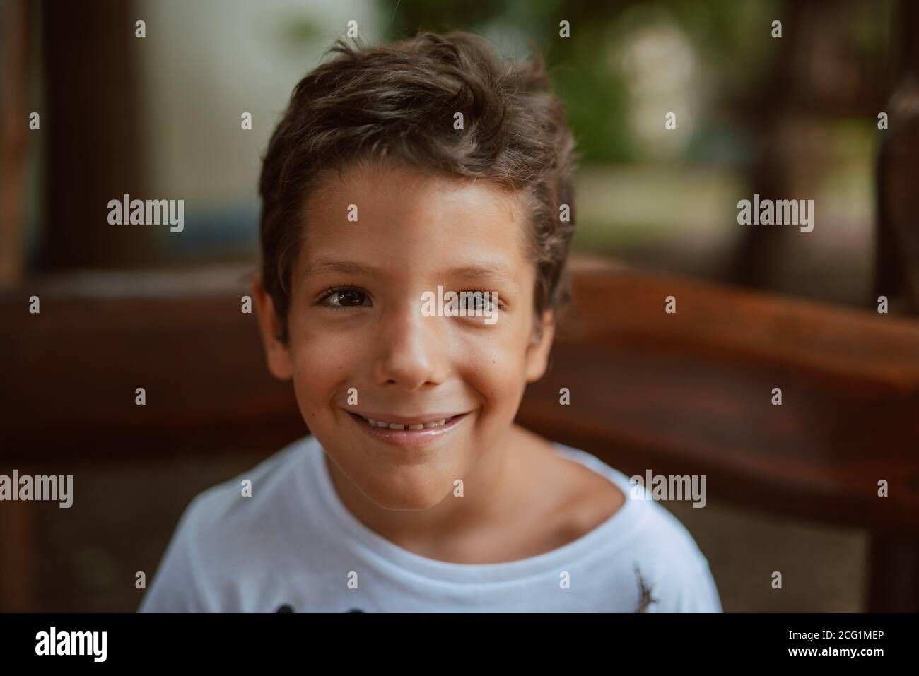 Portrait of a cute little caucasian boy 7 years old Stock Photo - Alamy