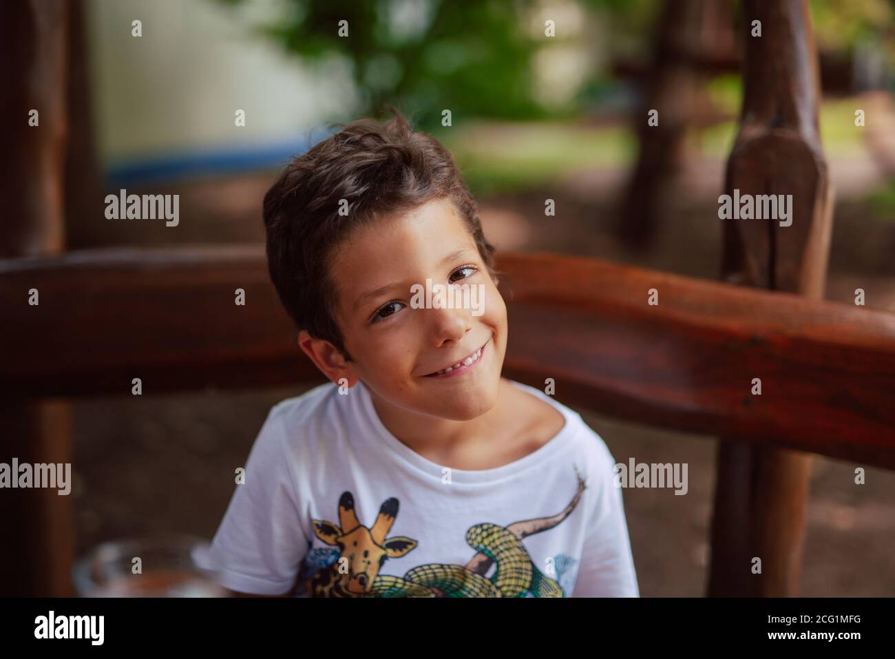 Portrait of a cute little caucasian boy 7 years old Stock Photo - Alamy