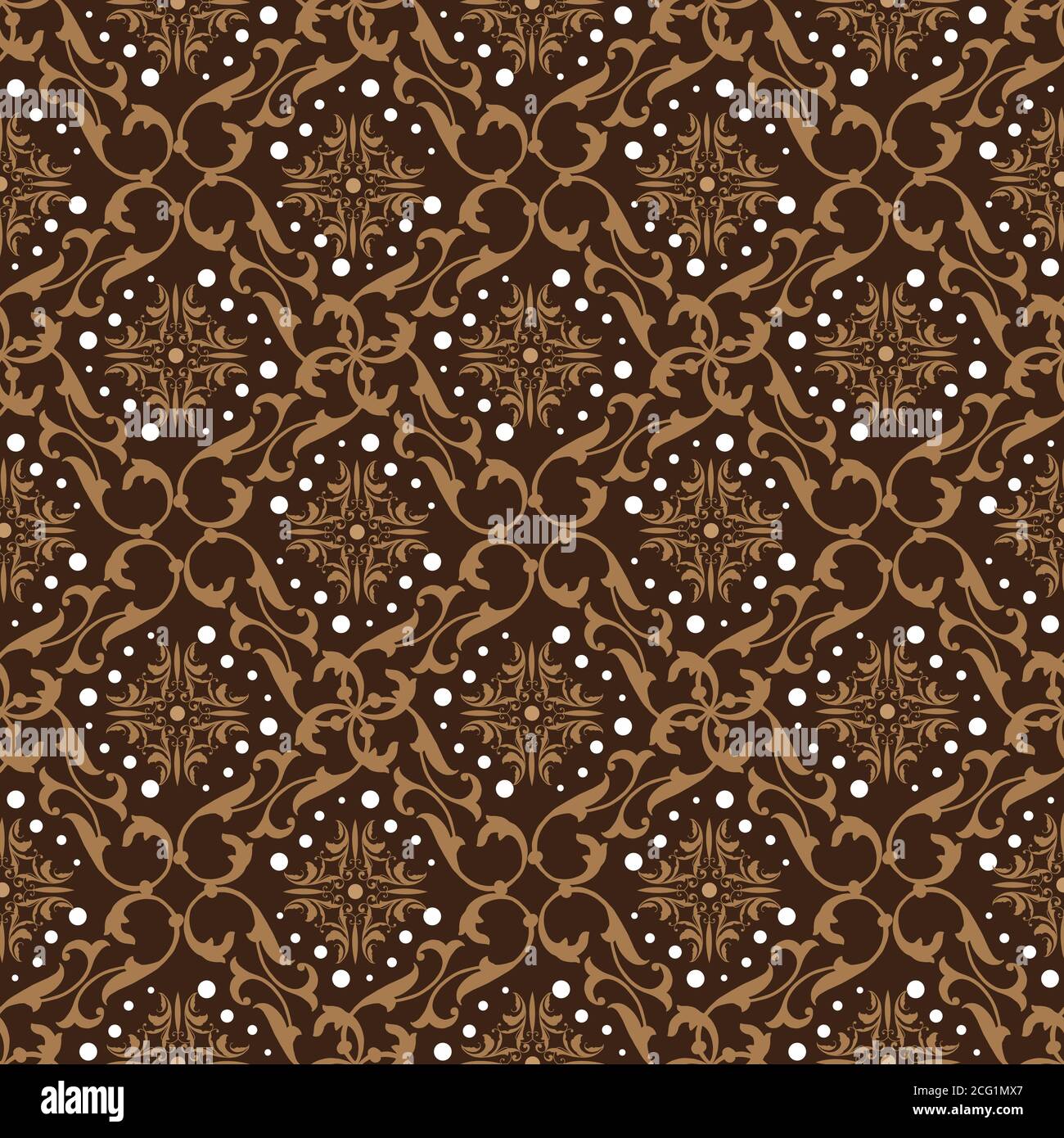 Beautiful flower motifs on Solo batik with smooth dark brown color ...