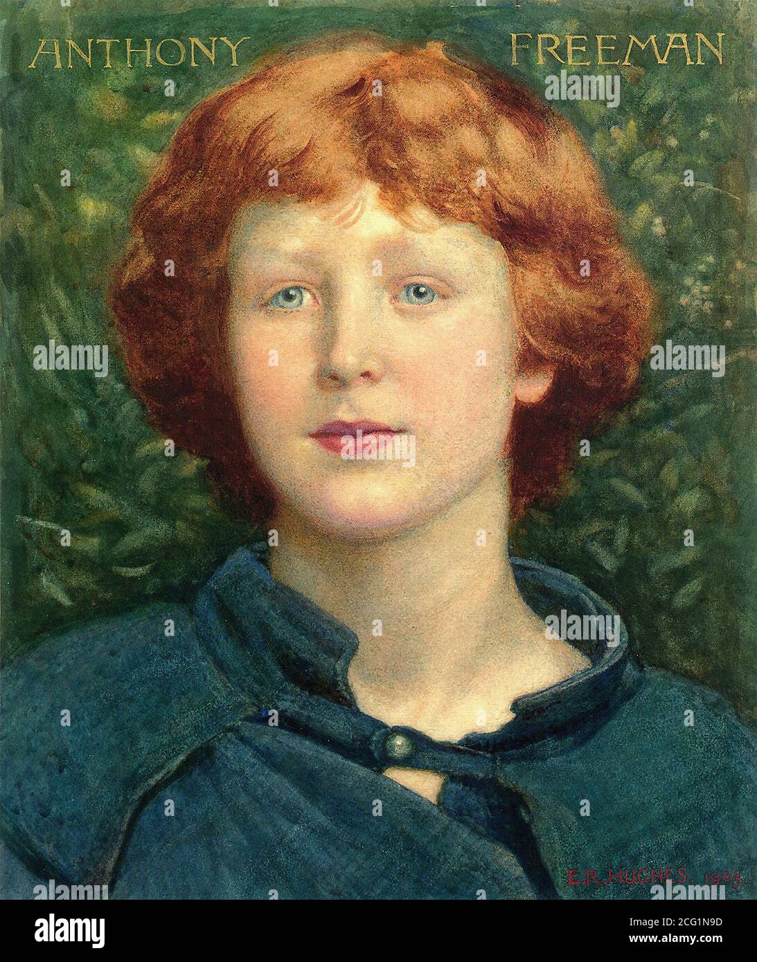 Hughes Edward Robert - Portrait of Anthony Freeman - British School ...