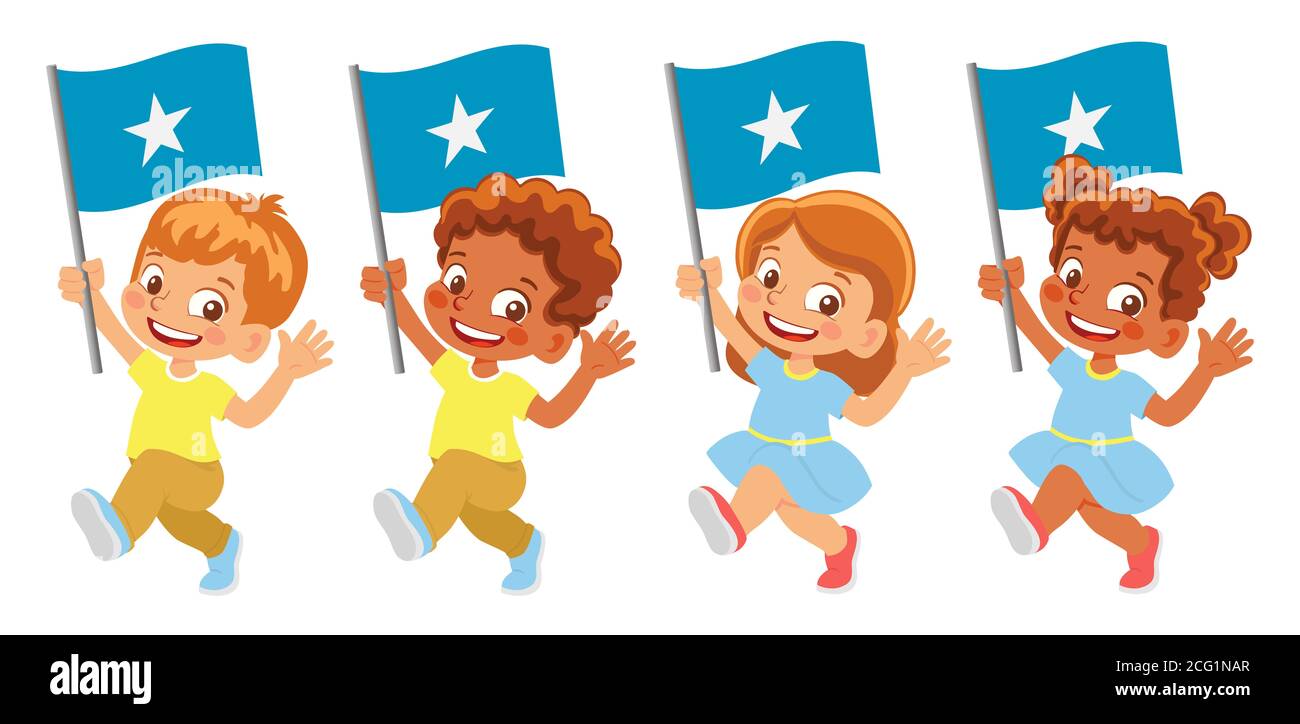 Somalia flag in hand set Stock Photo - Alamy