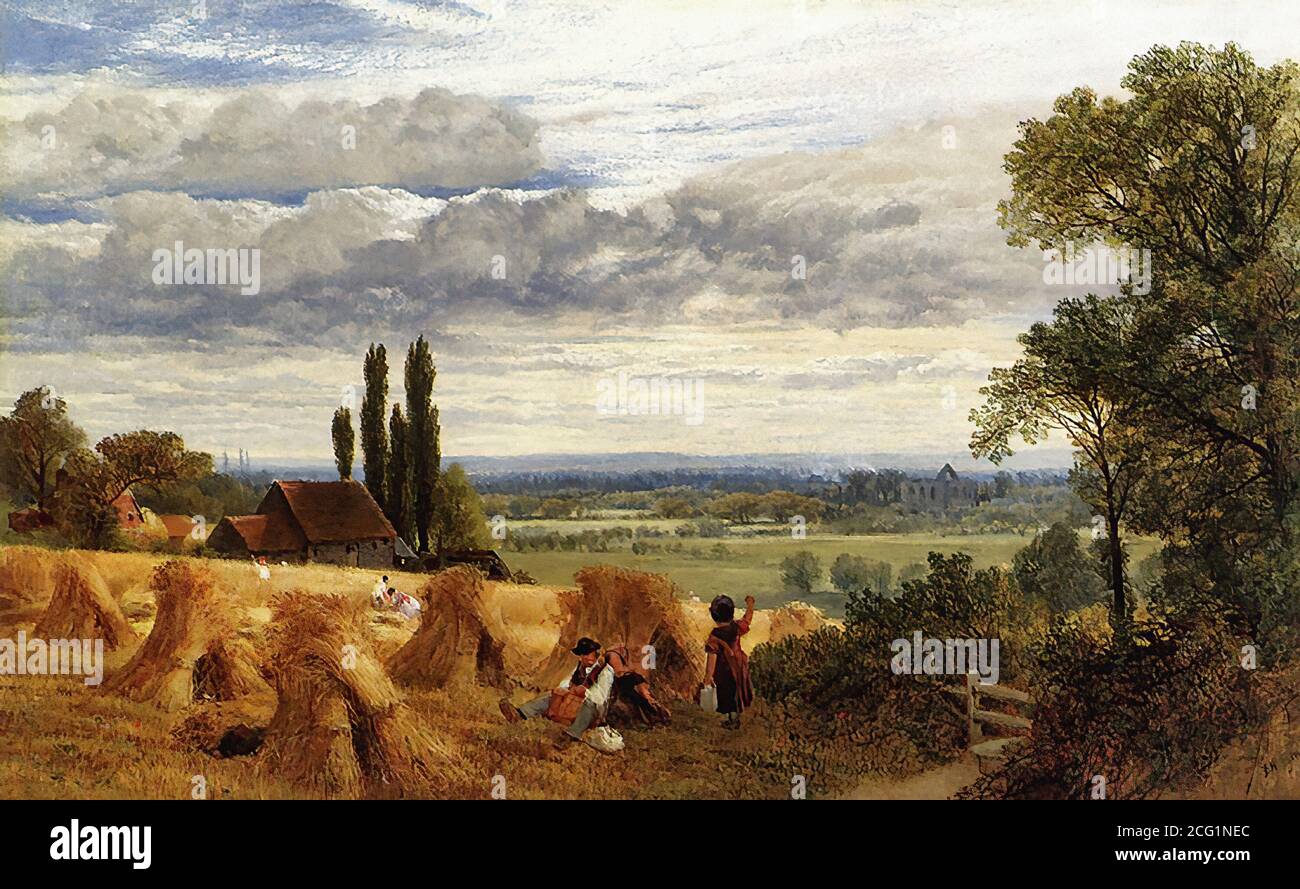Hulme Frederick William - Harvesting near Newark Priory Ripley Surrey ...