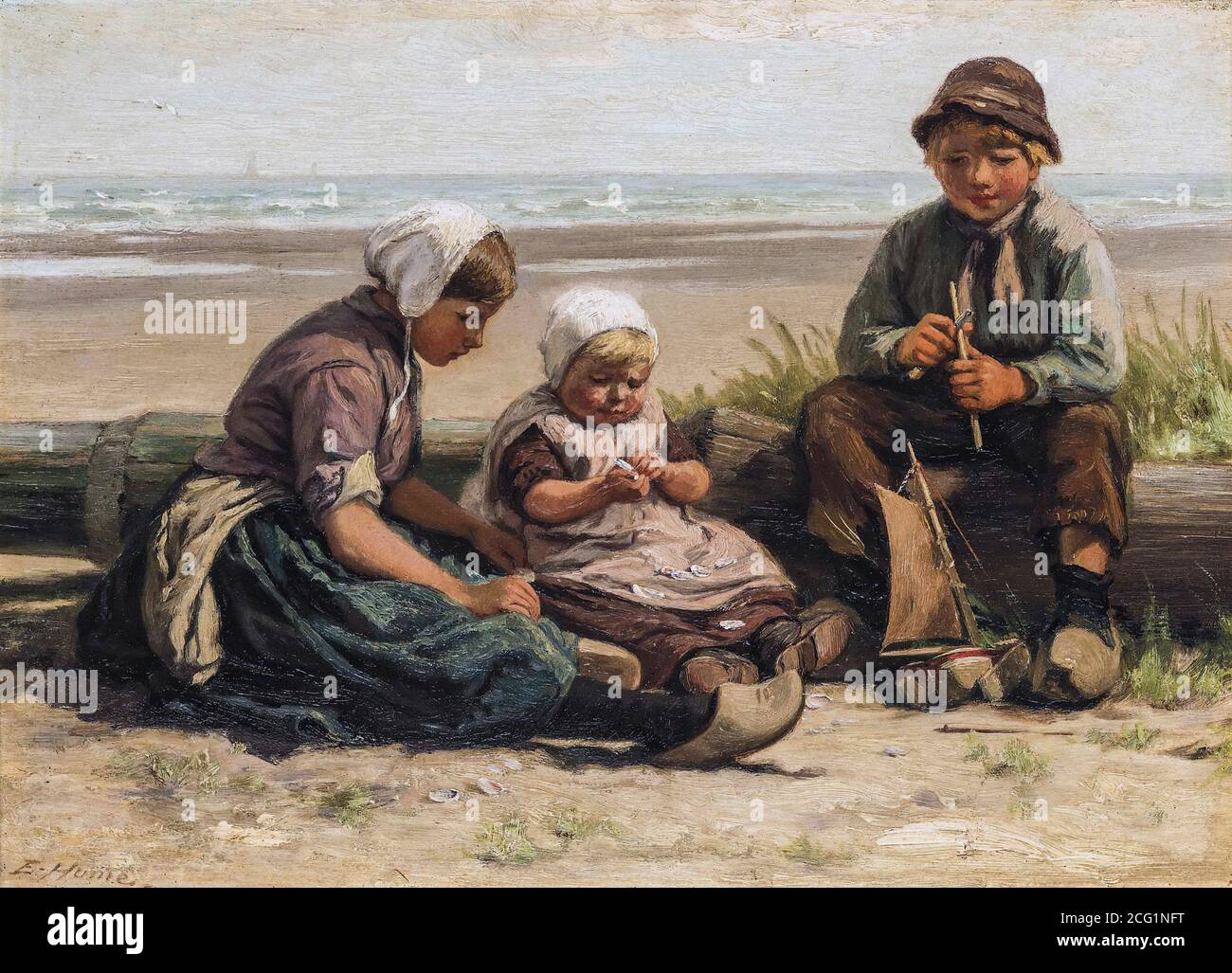 Hume Edith - Seaside Pastimes - British School - 19th Century Stock ...