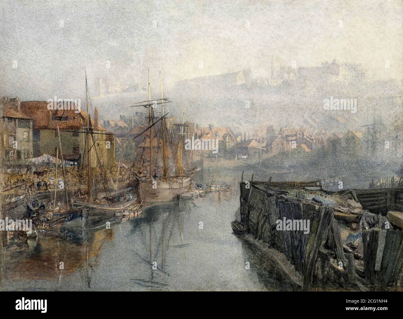 Hunt Alfred William - Whitby Harbour - British School - 19th Century ...