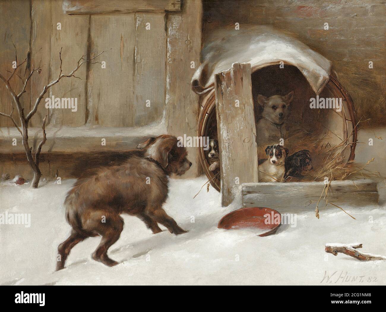 Hunt Walter - in from the Cold - British School - 19th Century Stock ...