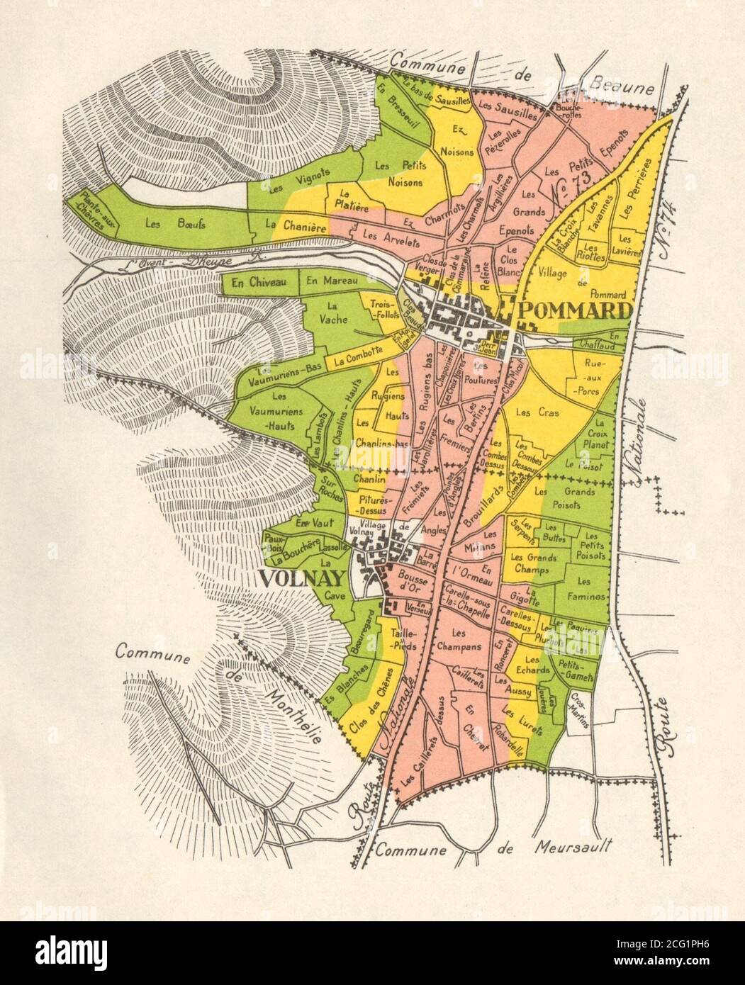 Cote De Beaune Wine Map