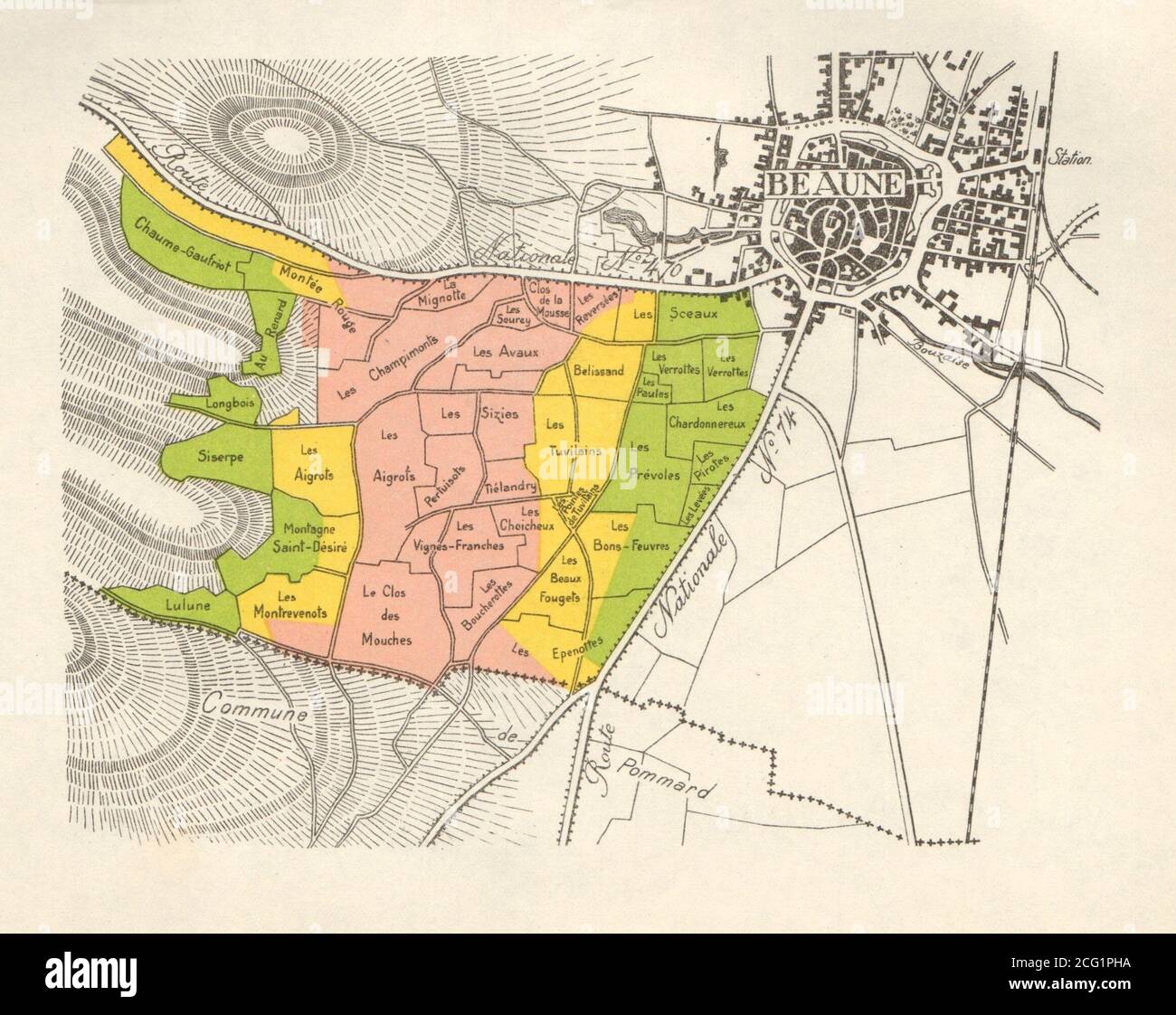 Cote De Beaune Wine Map