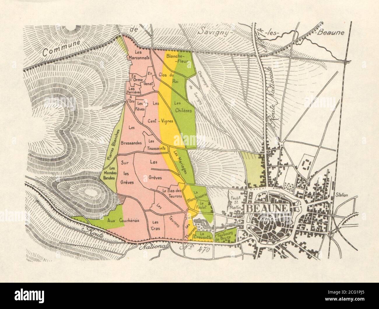 Côte de beaune map hi-res stock photography and images - Alamy