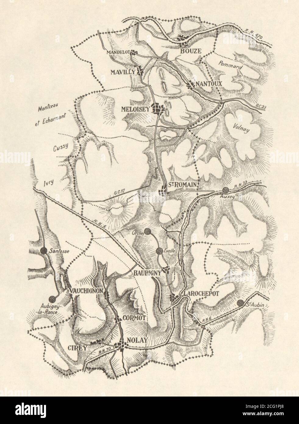 Vintage wine map of burgundy hi-res stock photography and images - Alamy