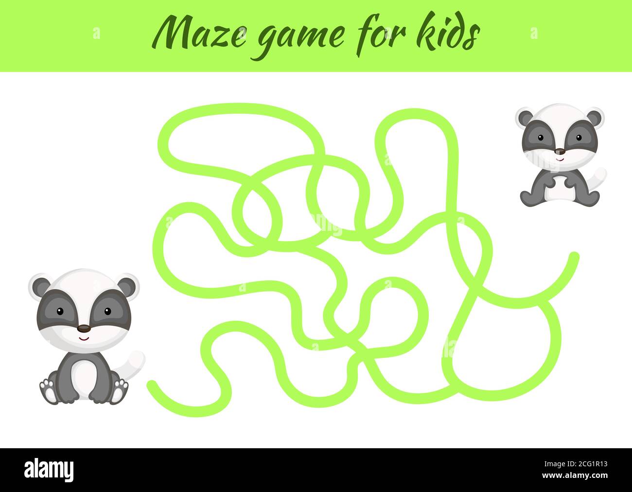 Funny maze or labyrinth game for kids. Help mother find path to baby ...