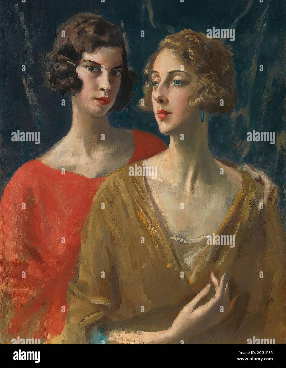 John Augustus - Portrait of Baronne Baba D 'erlanger and Miss Paula ...