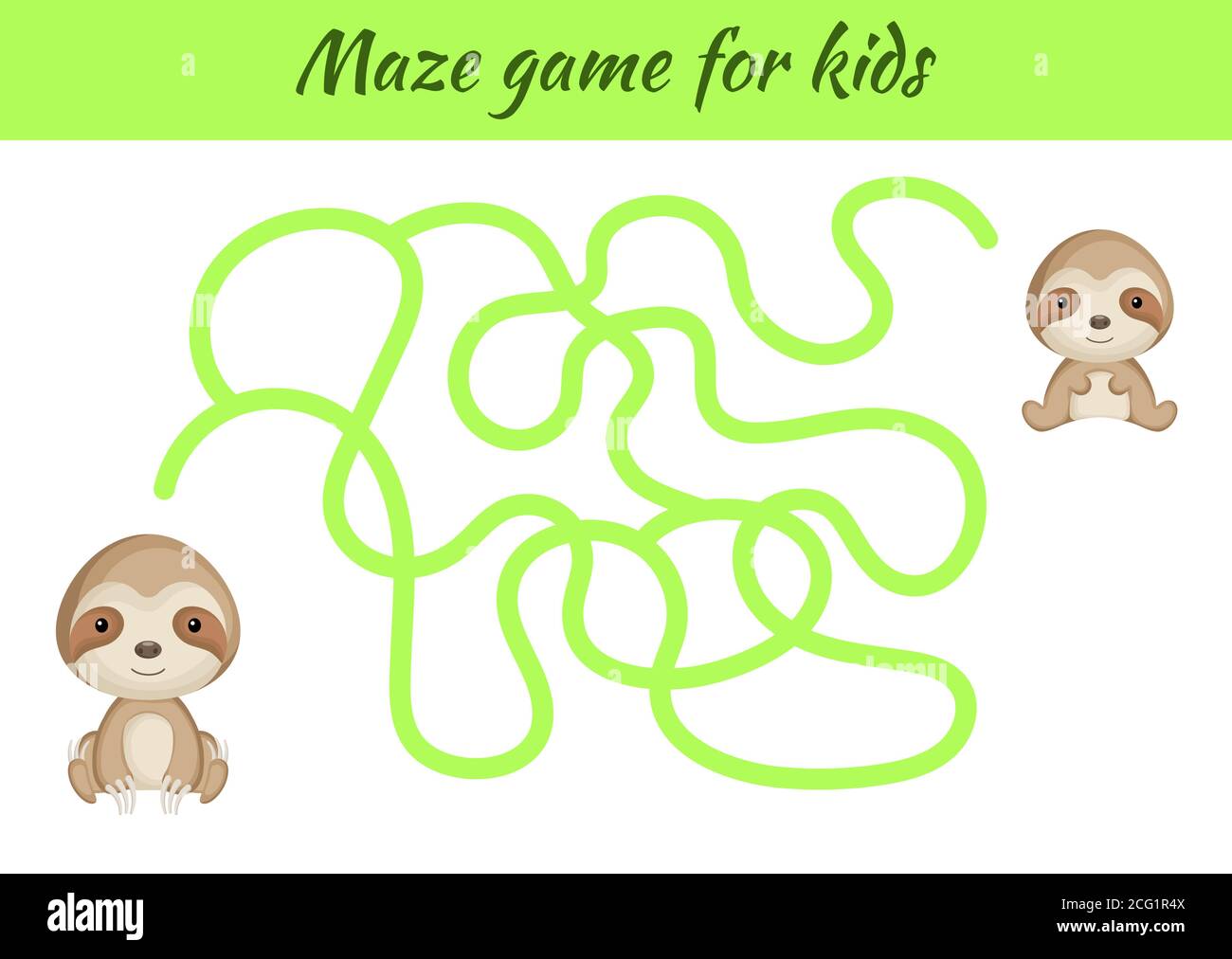 Funny maze or labyrinth game for kids. Help mother find path to baby ...