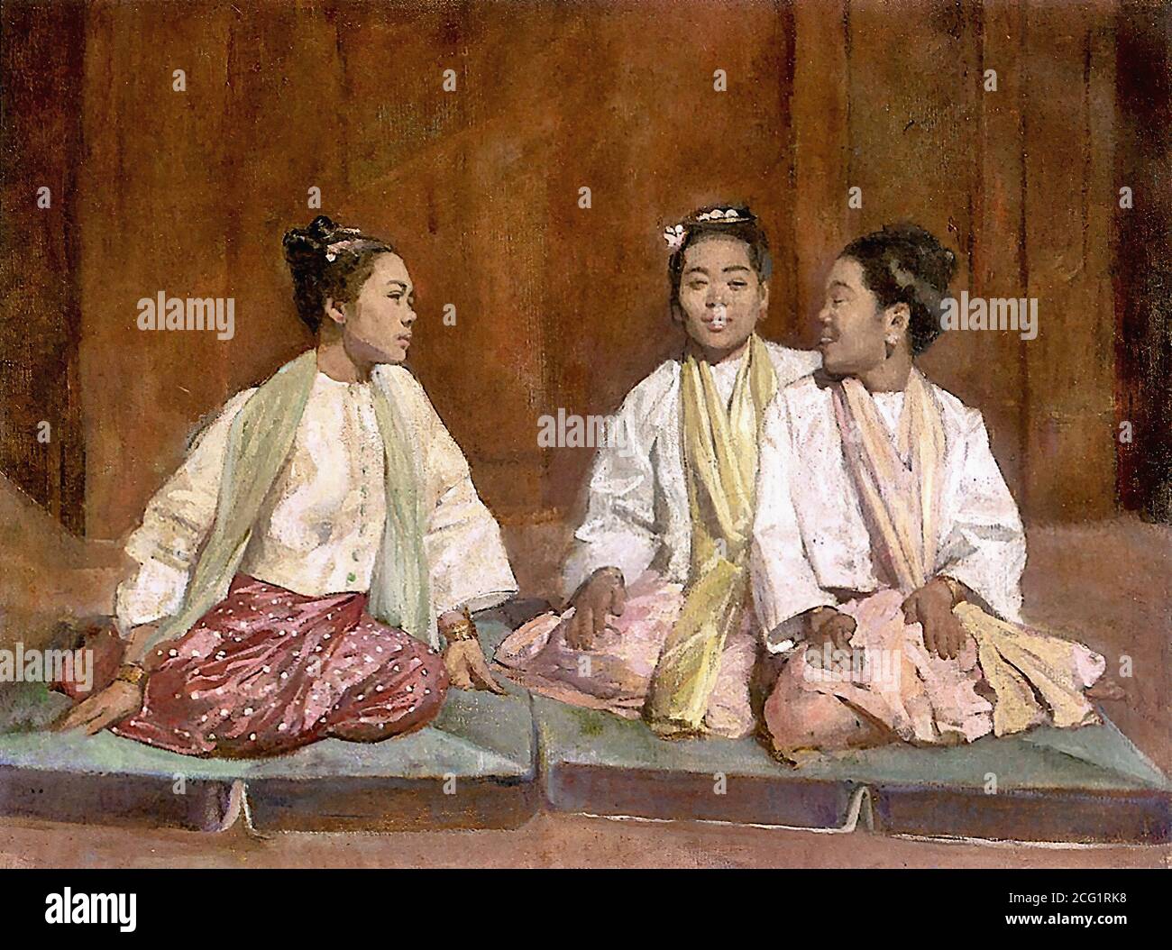 Kelly Gerald Festus - Three Seated Burmese Women - British School ...