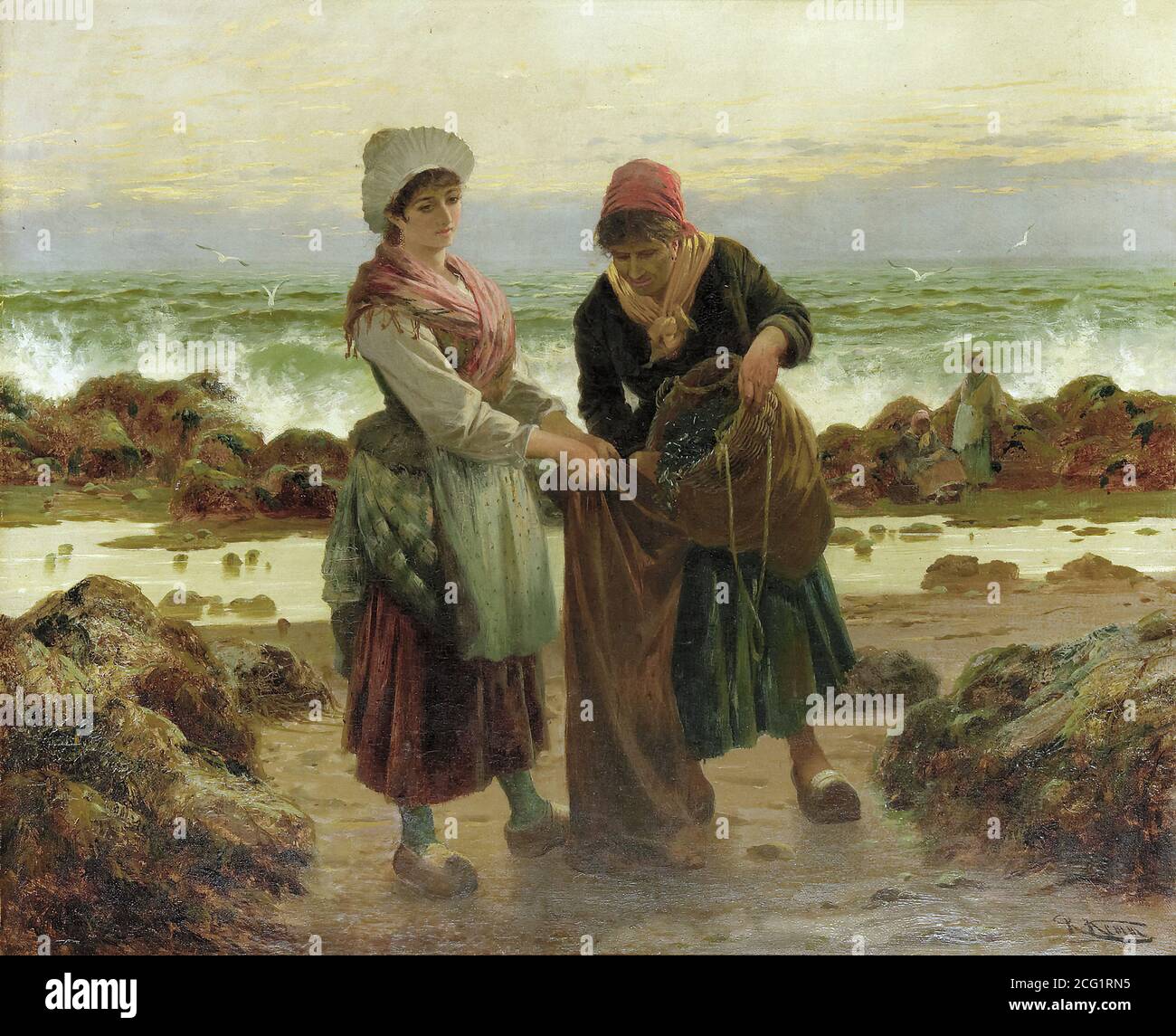 Kemm Robert - the Mussel Gatherers - British School - 19th Century ...