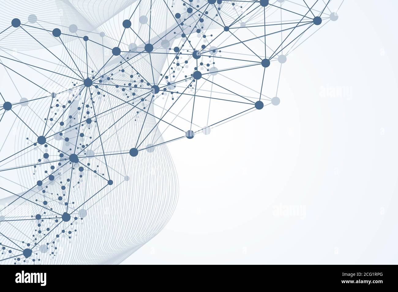 Geometric Abstract Background With Connected Line And Dots Structure Molecule And Communication