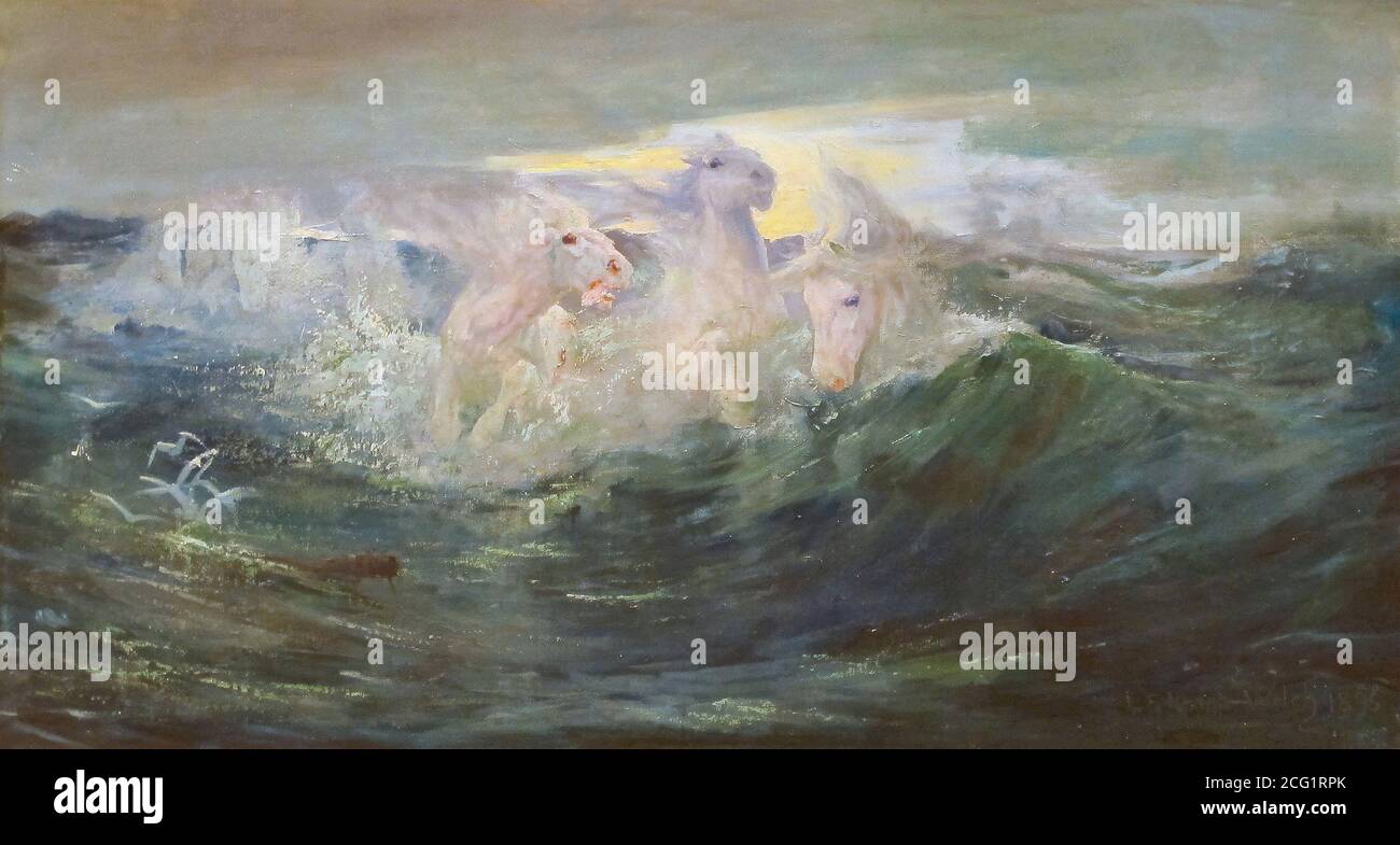 Kemp-Welch Lucy Elizabeth - Foam Horses - British School - 19th Century ...