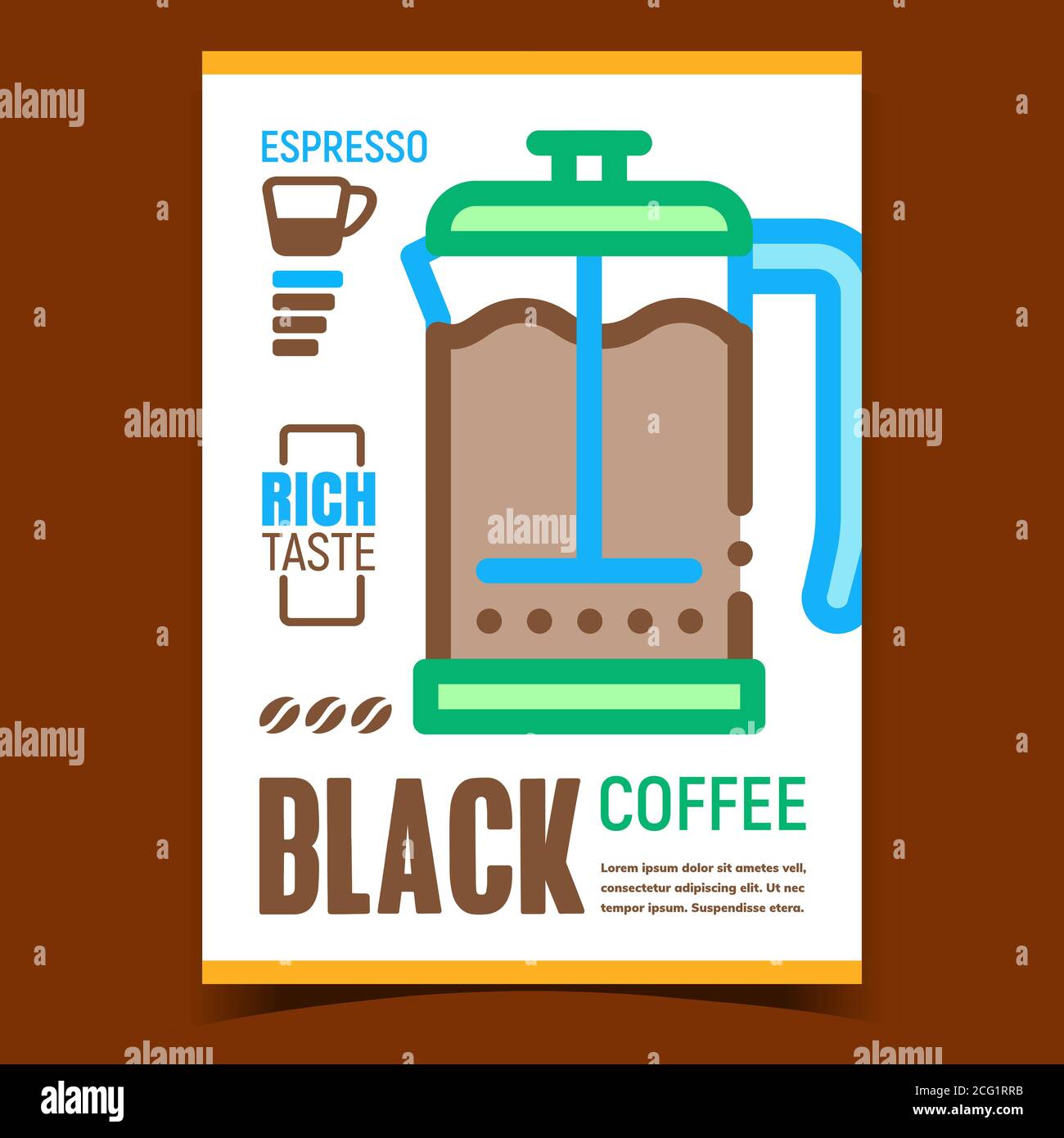 Black Coffee Creative Advertising Poster Vector Stock Vector Image ...