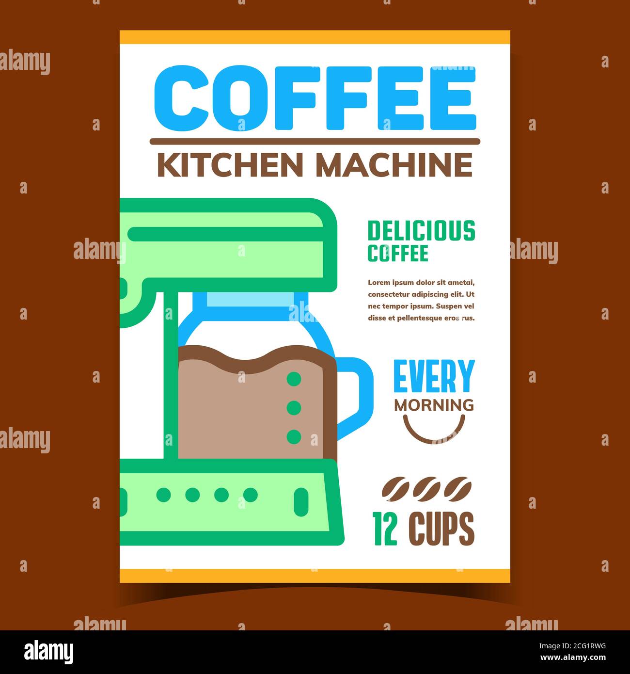 Coffee Kitchen Machine Advertising Banner Vector Stock Vector Image ...