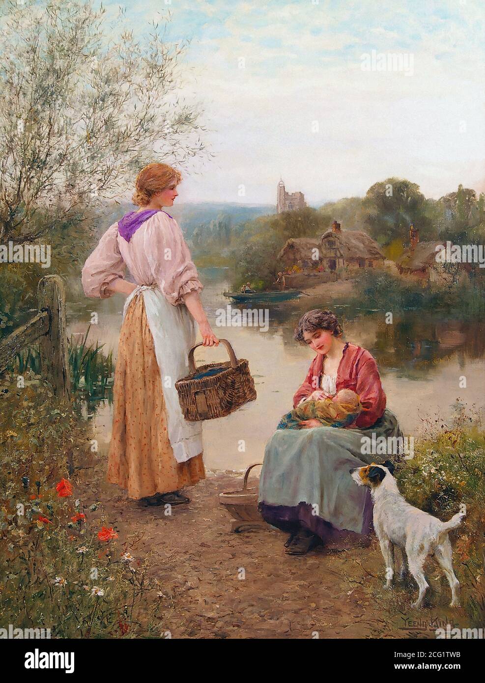 King John Yeend - Awaiting the Ferry - British School - 19th Century ...