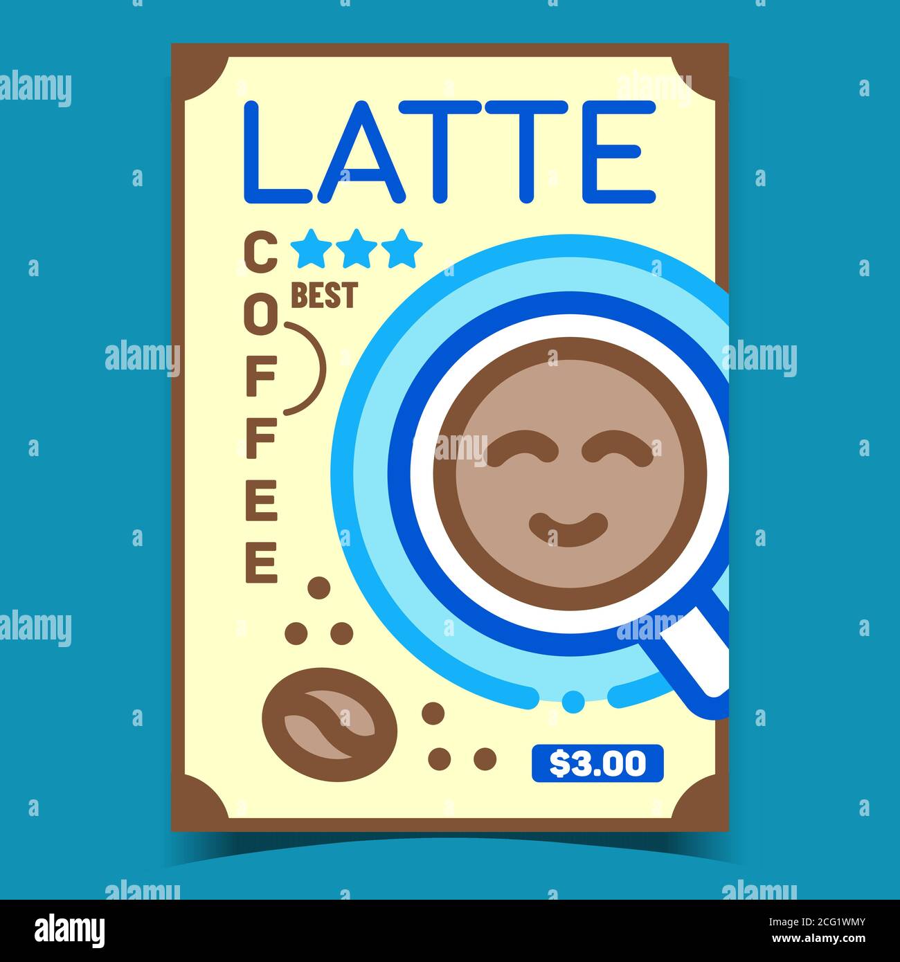 Coffee Latte Creative Advertising Poster Vector Stock Vector Image ...
