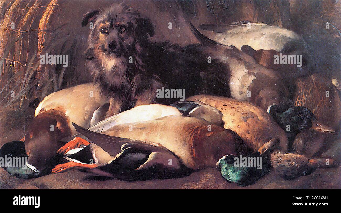 Landseer Sir Edwin Henry - Decoyman's Dog and Duck - British School - 19th Century Stock Photo ...