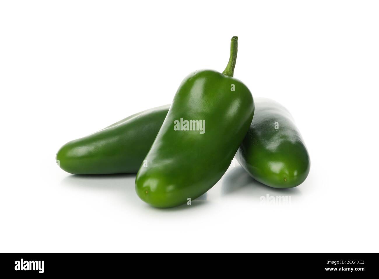 Fresh green pepper isolated on white background Stock Photo - Alamy