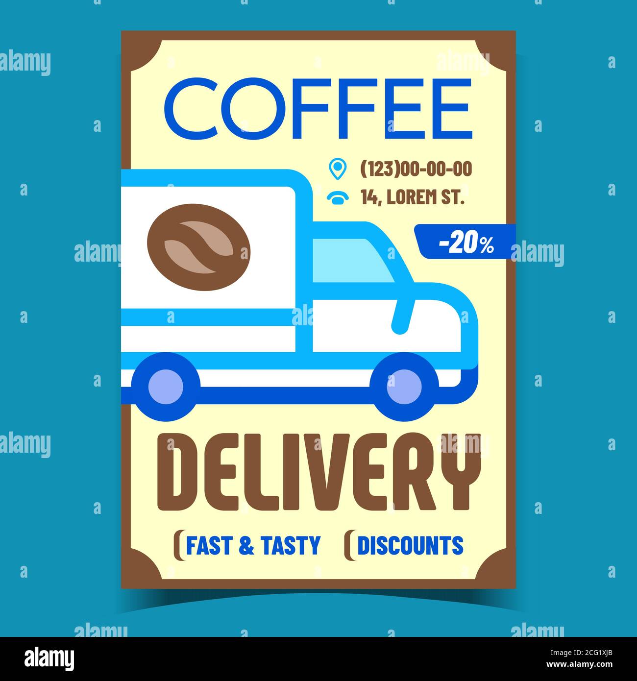 Coffee Delivery Creative Advertising Poster Vector Stock Vector Image ...