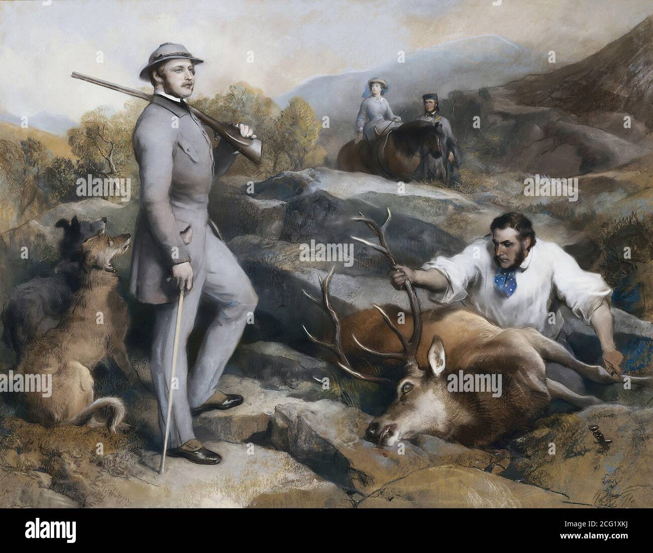 landseer, sir edwin henry - Death of the Royal Stag with the Queen ...