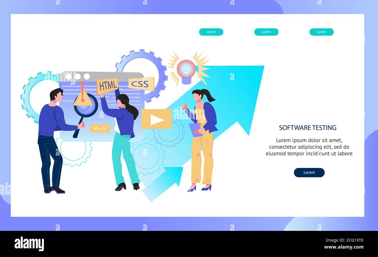 Software testing and site development banner Stock Vector Image & Art ...