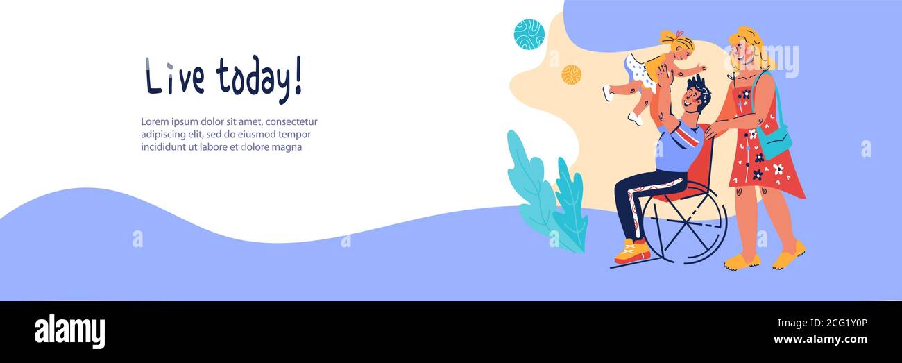 Disability Day banner with disabled in wheelchair Stock Vector Image ...