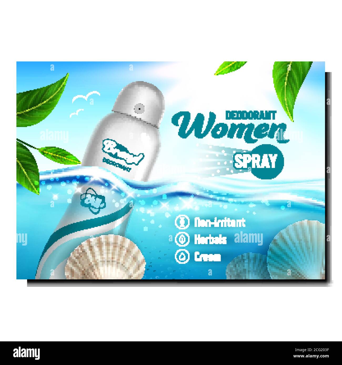 Deodorant Spray For Woman Promo Banner Vector Stock Vector Image & Art ...