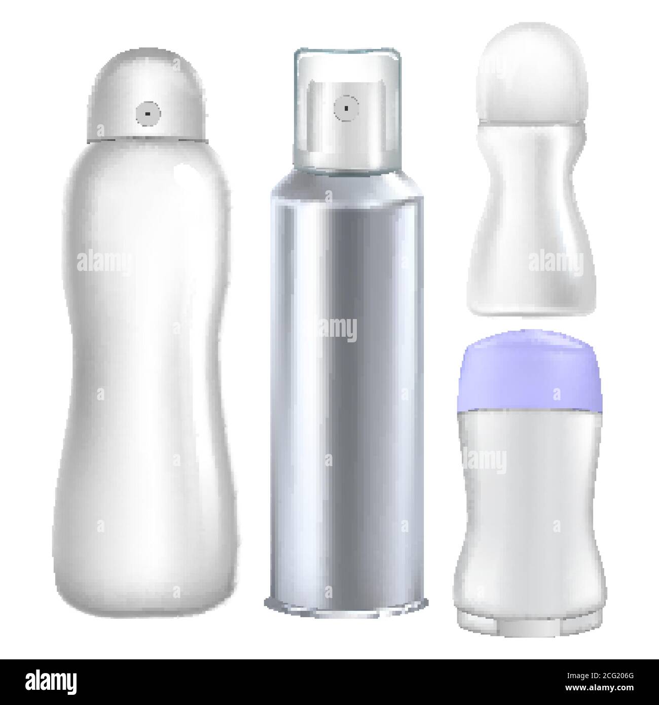 Deodorant Hygienic Product Collection Set Vector Stock Vector Image ...