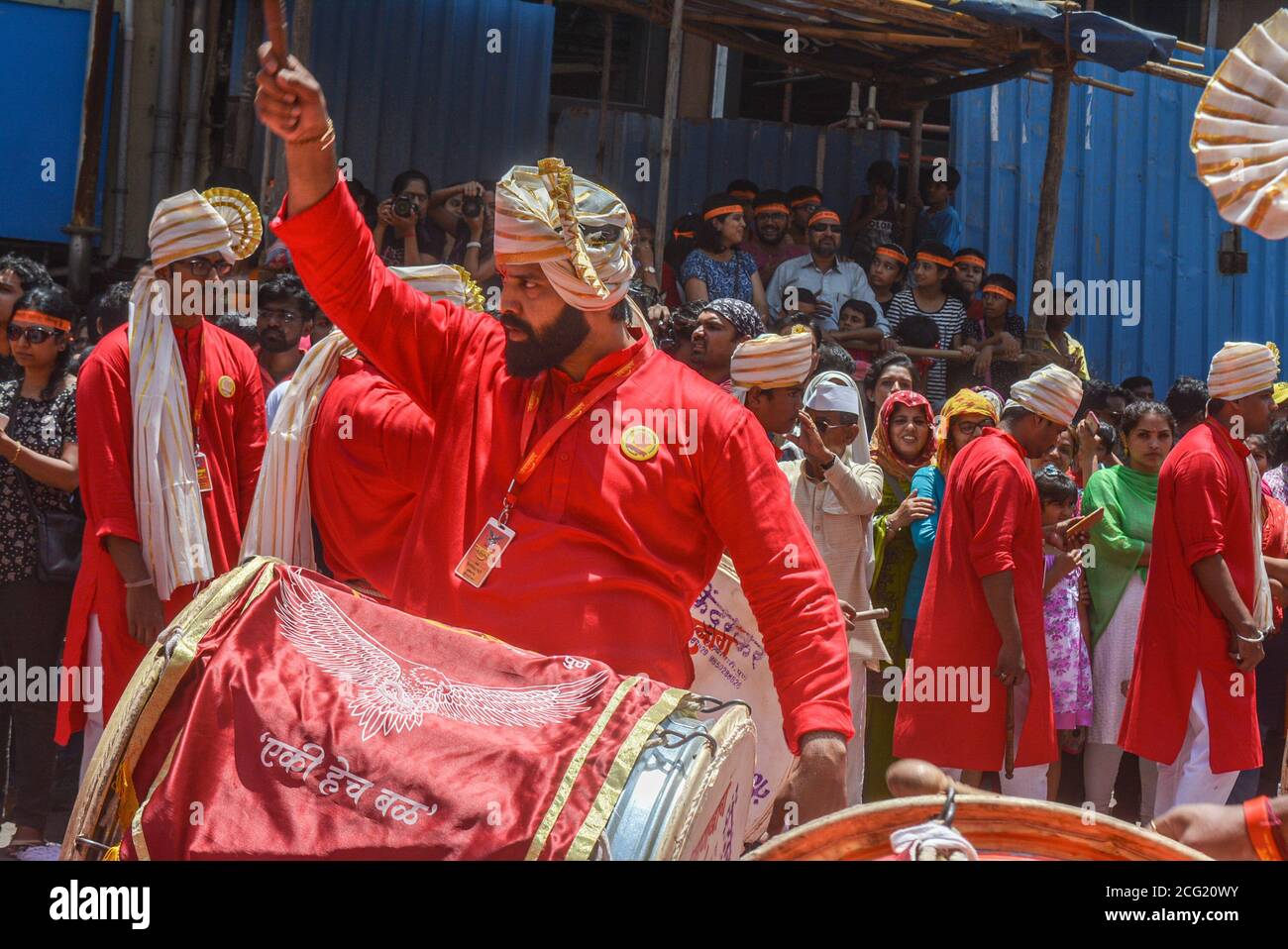Pune, India - September 4, 2017: Ramanbaug Dhol Tasha Pathak played ...